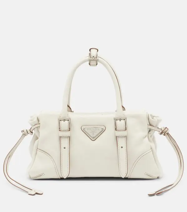 Prada Karin Small Leather Top-handle Bag - White