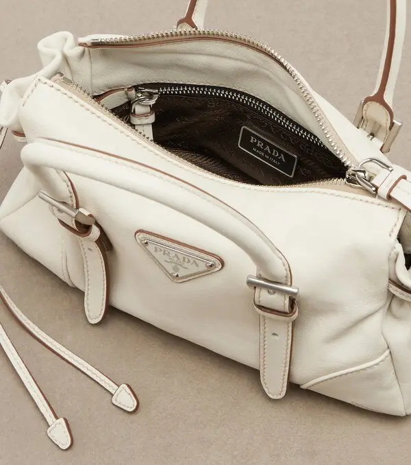 Prada Karin Small Leather Top-handle Bag - White