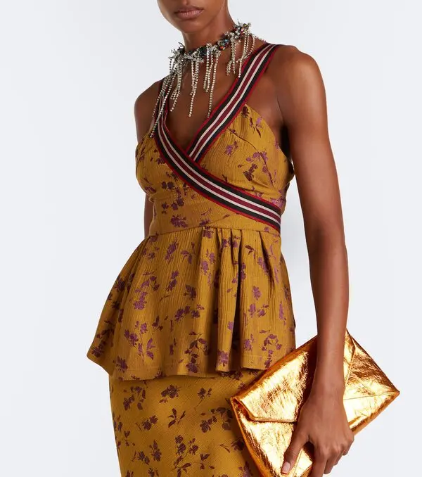 Dries Van Noten Floral Peplum Top