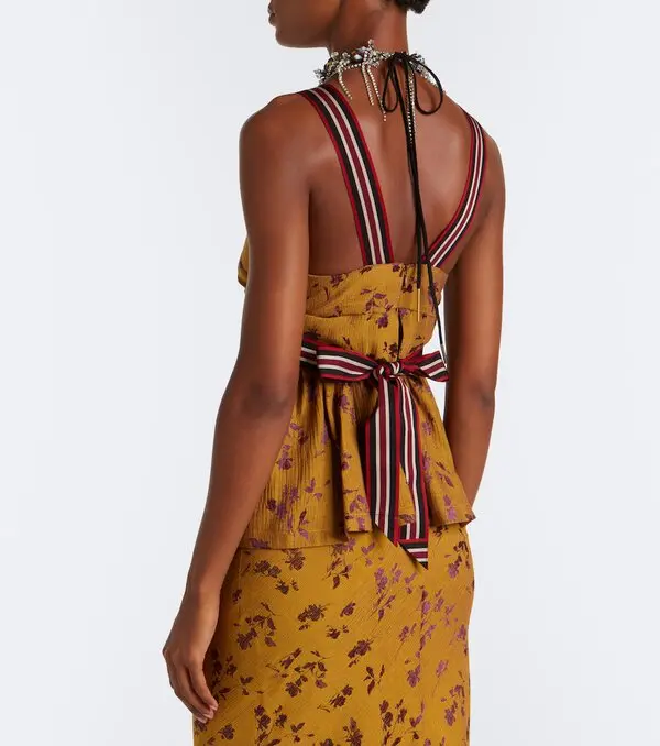 Dries Van Noten Floral Peplum Top