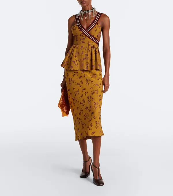 Dries Van Noten Floral Peplum Top