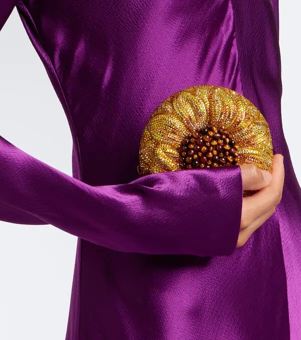 Judith Leiber Sunflower Soleil Embellished Clutch - Orange