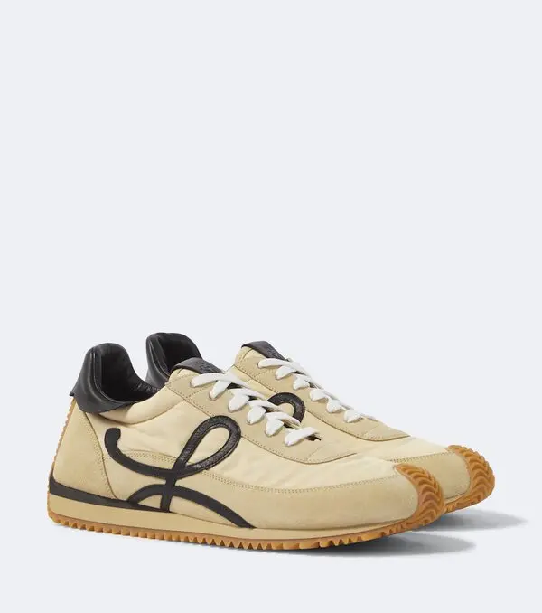 Loewe Ballet Runner 2.0 Suede-trimmed Sneakers - Beige