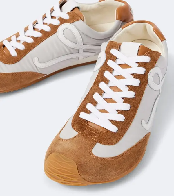 Loewe Ballet Runner 2.0 Suede-trimmed Sneakers - Brown