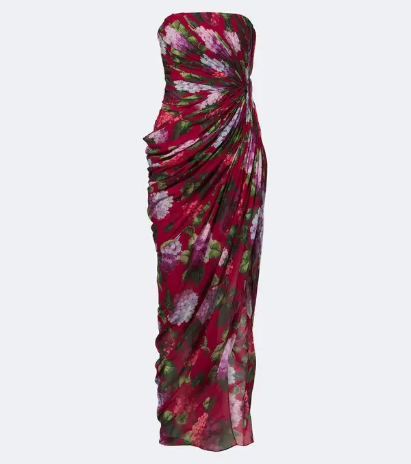 Carolina Herrera Floral Silk Chiffon Dress - Multicoloured