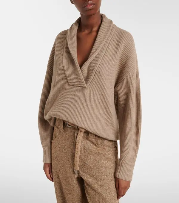 Brunello Cucinelli Ribbed-knit Cashmere Sweater - Brown