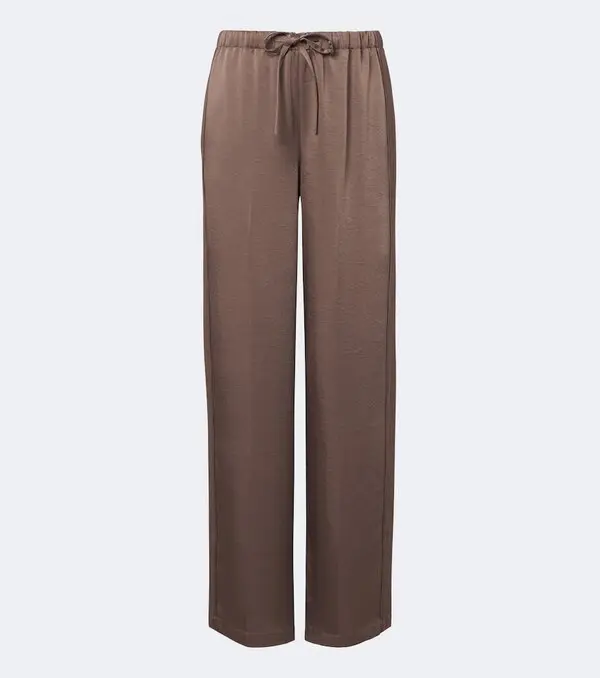 Vince Crêpe Wide-leg Pants - Brown