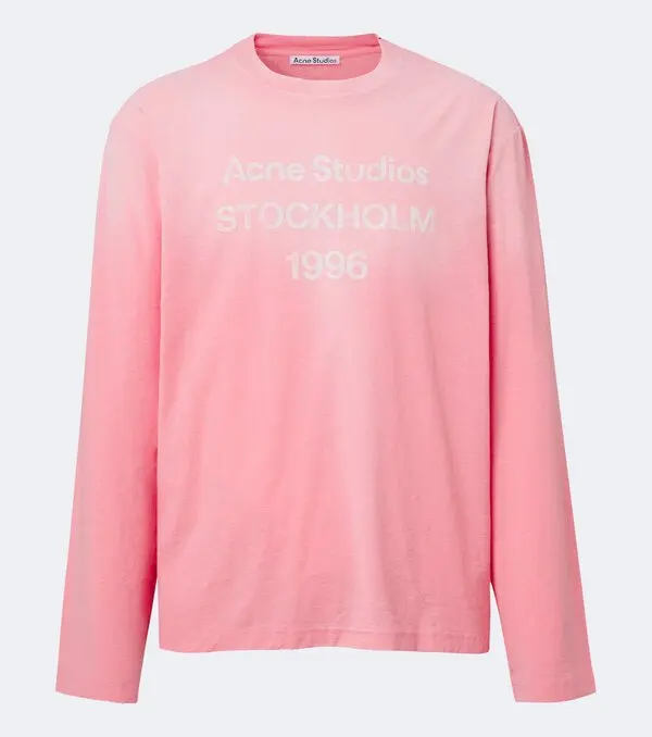 Acne Studios 1996 Logo Cotton-blend Jersey T-shirt - Pink