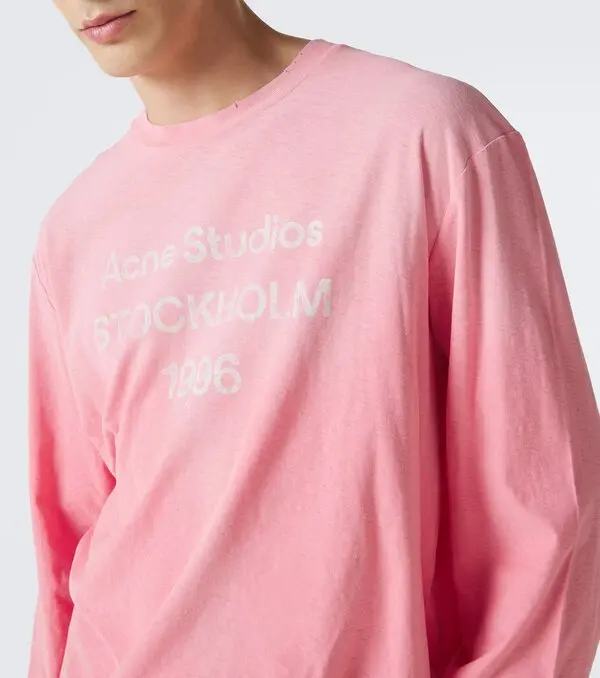 Acne Studios 1996 Logo Cotton-blend Jersey T-shirt - Pink