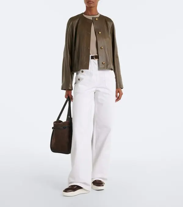 Max Mara Leather-trimmed Suede Platform Sneakers