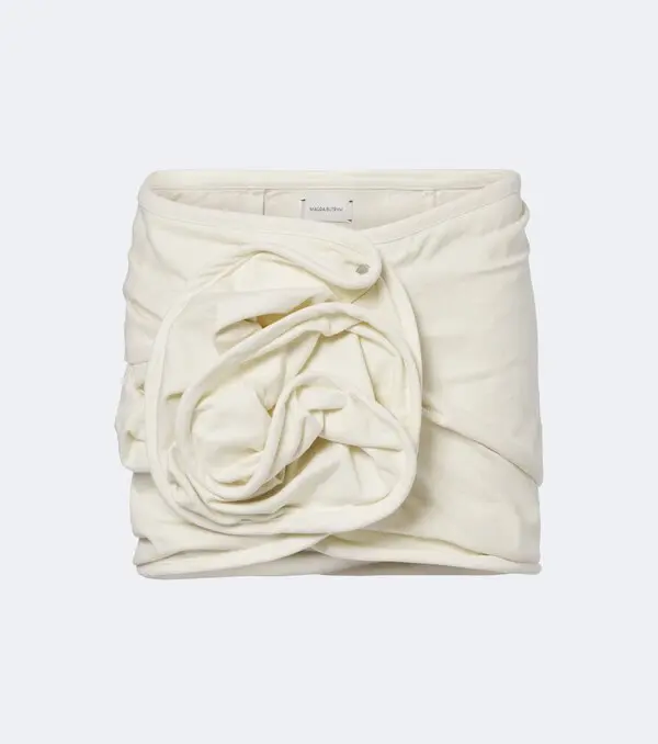 Magda Butrym Floral-appliqué Cotton Jersey Mini Skirt - White