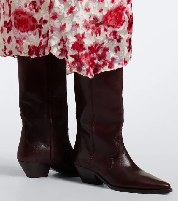 Isabel Marant Étoile Denvee Leather Cowboy Boots - Brown