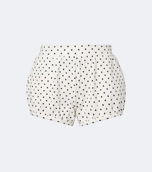 Posse Tommy Polka-dot Cotton-blend Jersey Shorts - White