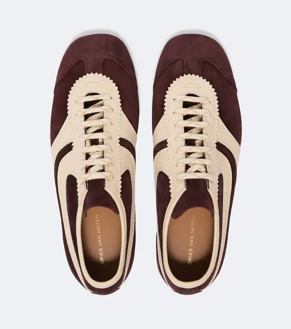 Dries Van Noten Leather-trimmed Suede Sneakers