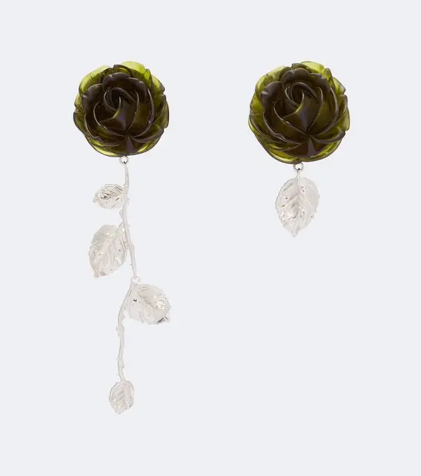 Magda Butrym Floral Drop Earrings - Green