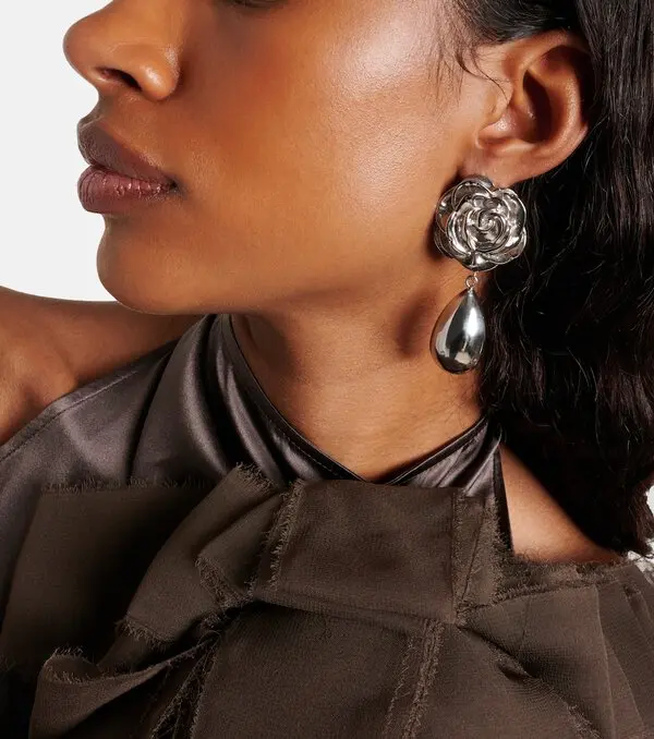 Magda Butrym Floral Drop Earrings - Silver