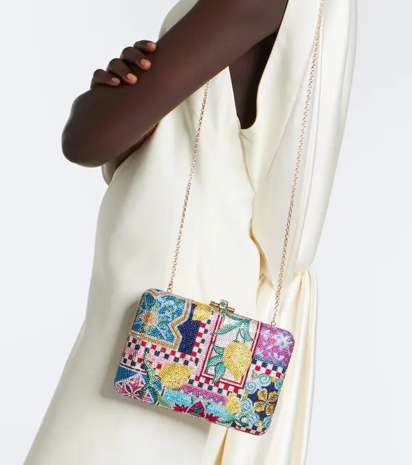 Judith Leiber Slim Slide Ceramica Embellished Clutch