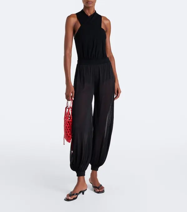 Simkhai Flora Sheer Knit Balloon Pants