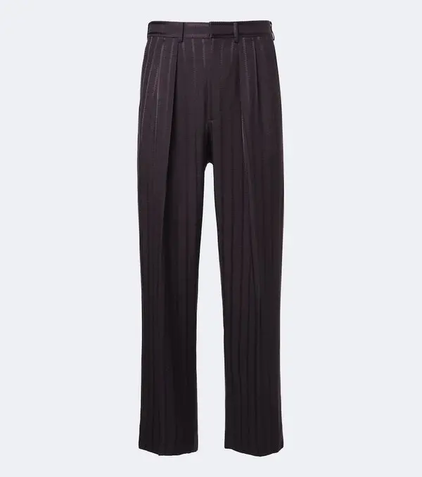 TOM FORD Striped Jacquard Suit Pants - Grey