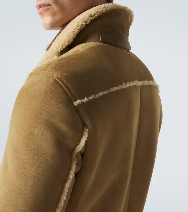 TOM FORD Shearling-trimmed Leather Jacket