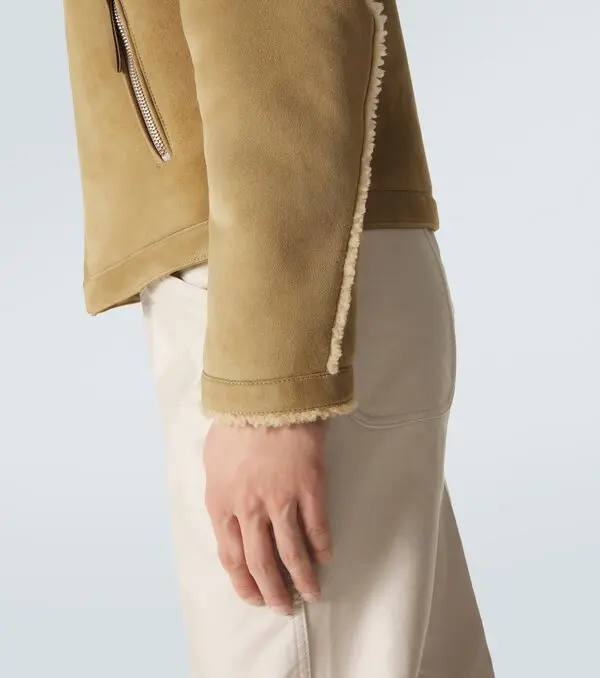 TOM FORD Shearling-trimmed Leather Jacket