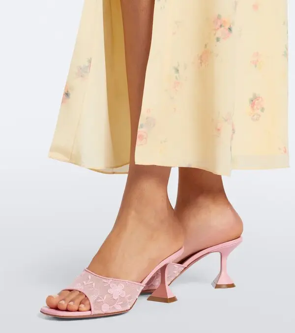 Amina Muaddi Lupita Floral Mules