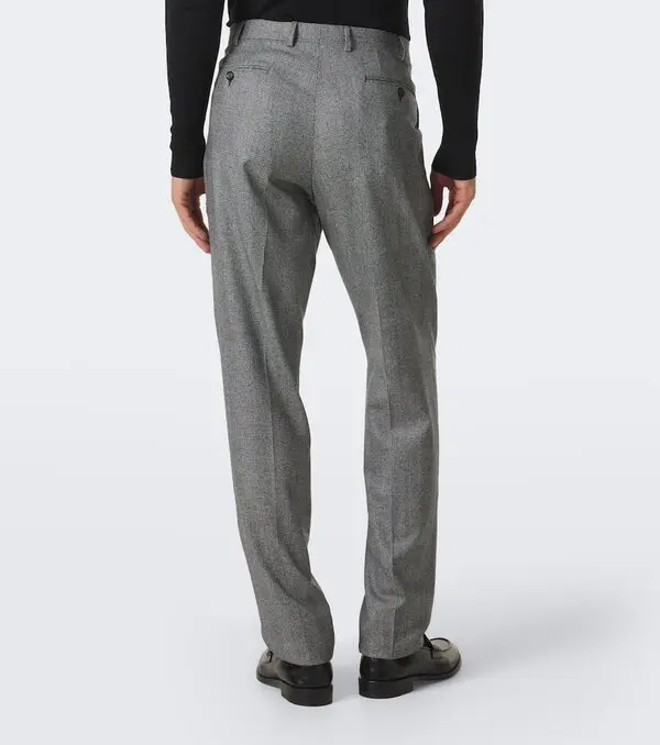 Canali Checked Double-breasted Wool Suit - Black