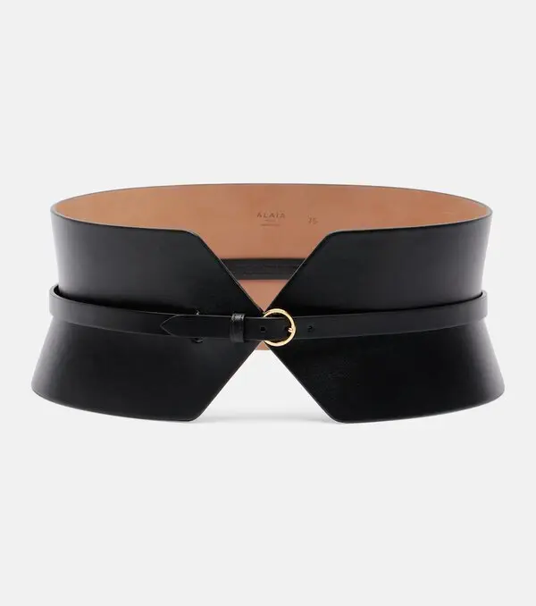 Alaïa Leather Corset Belt - Black