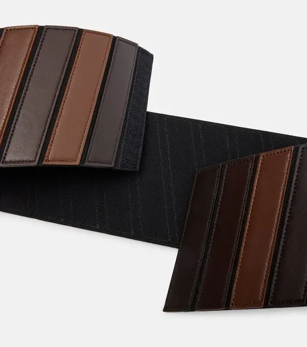 Alaïa Leather Corset Belt - Brown