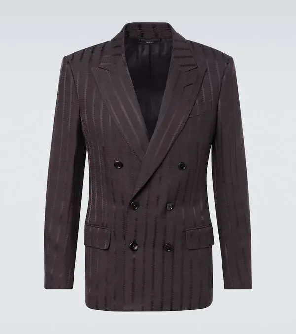 TOM FORD Striped Jacquard Blazer - Grey