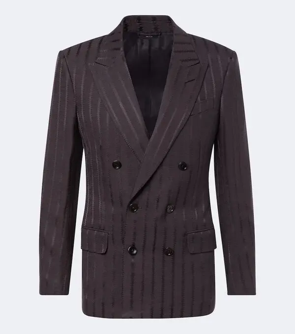 TOM FORD Striped Jacquard Blazer - Grey