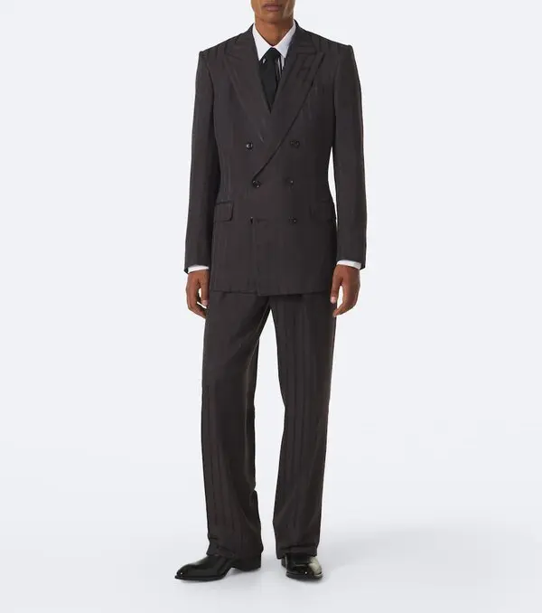 TOM FORD Striped Jacquard Blazer - Grey