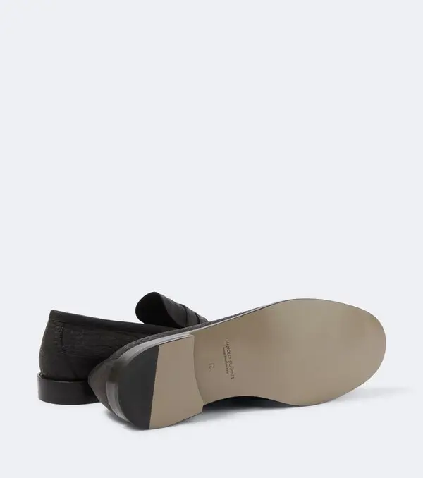 Manolo Blahnik Croc-effect Leather Loafers