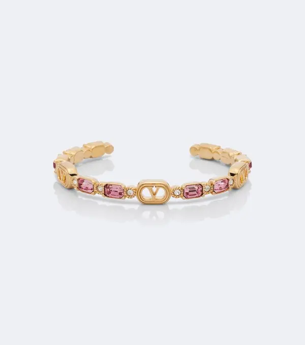 Valentino Garavani Ovalette Swarovski®-embellished Cuff Bracelet - Gold
