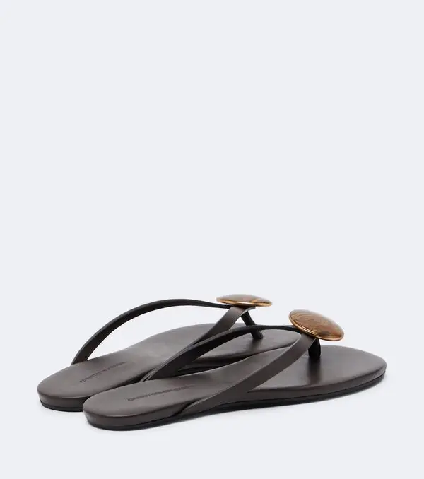 Christopher Esber Aura Quartz Leather Thong Sandals