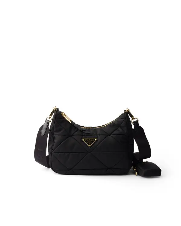 Prada Padded Re-nylon Shoulder Bag - Black