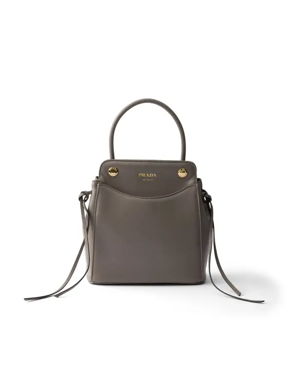 Prada Carry Mini Leather Handbag - Grey