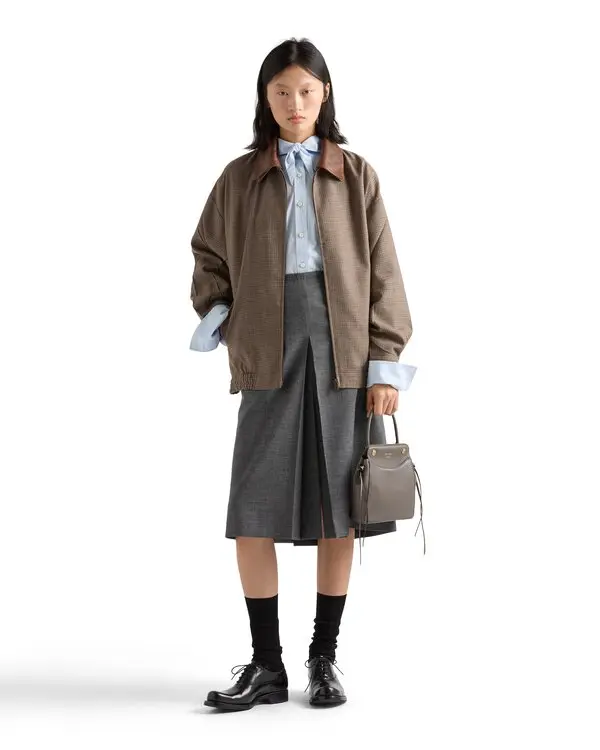 Prada Mini Leather Handbag - Grey
