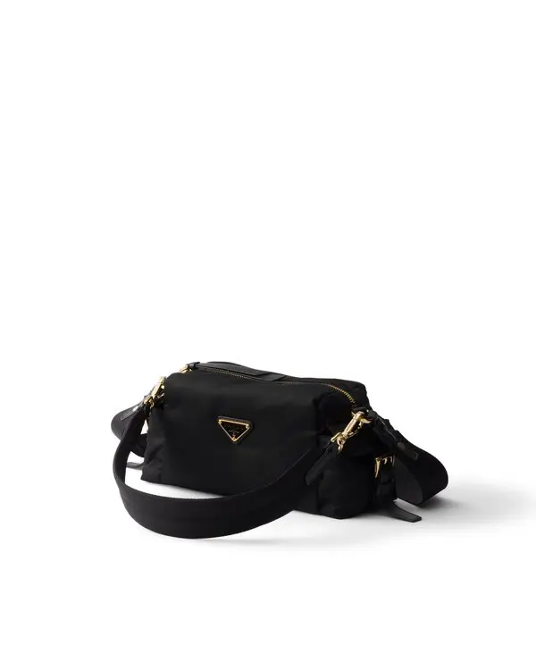 Prada Small Re-nylon And Leather Shoulder Bag - Black