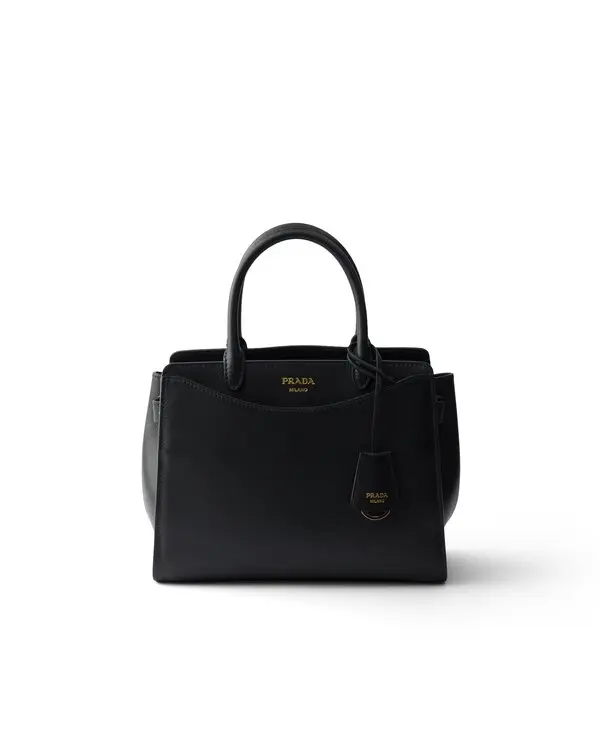 Prada Prelude Medium Leather Handbag - Black