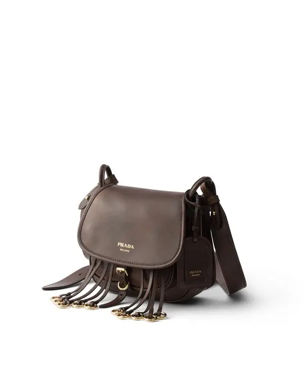 Prada Corsaire Aged Leather Mini Shoulder Bag - Brown
