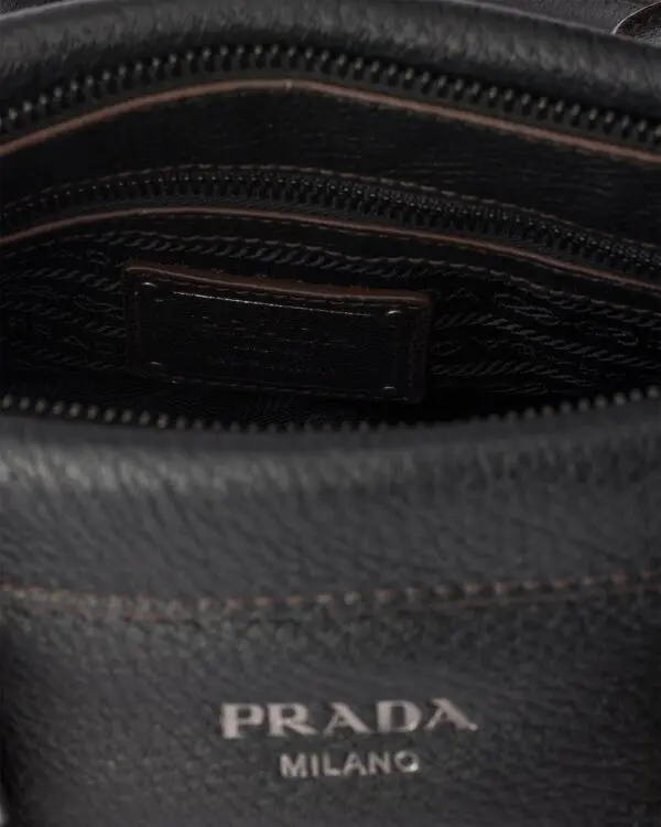 Prada Large Leather Tote Bag With Detachable Shoulder Strap
