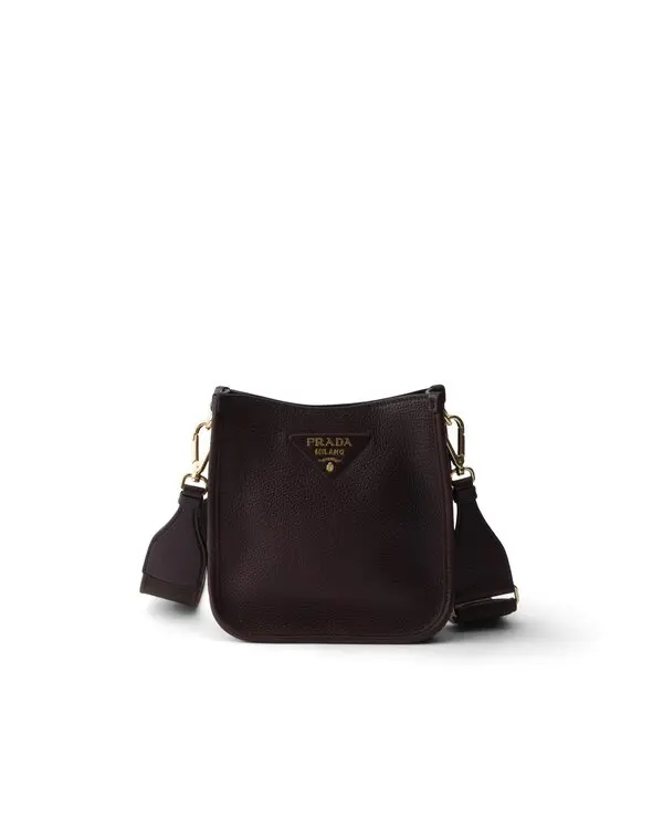 Prada Mini Leather Shoulder Bag - Brown
