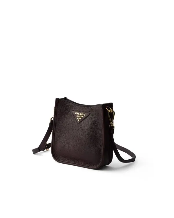 Prada Mini Leather Shoulder Bag - Brown