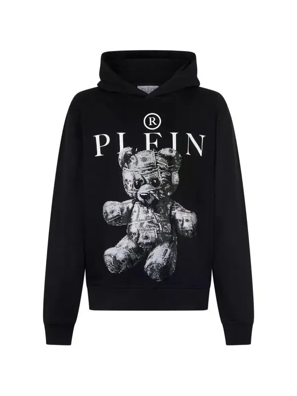 Philipp Plein Teddy Dollar Embellished Hoodie - Black