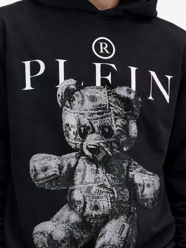 Philipp Plein Teddy Dollar Embellished Hoodie - Black