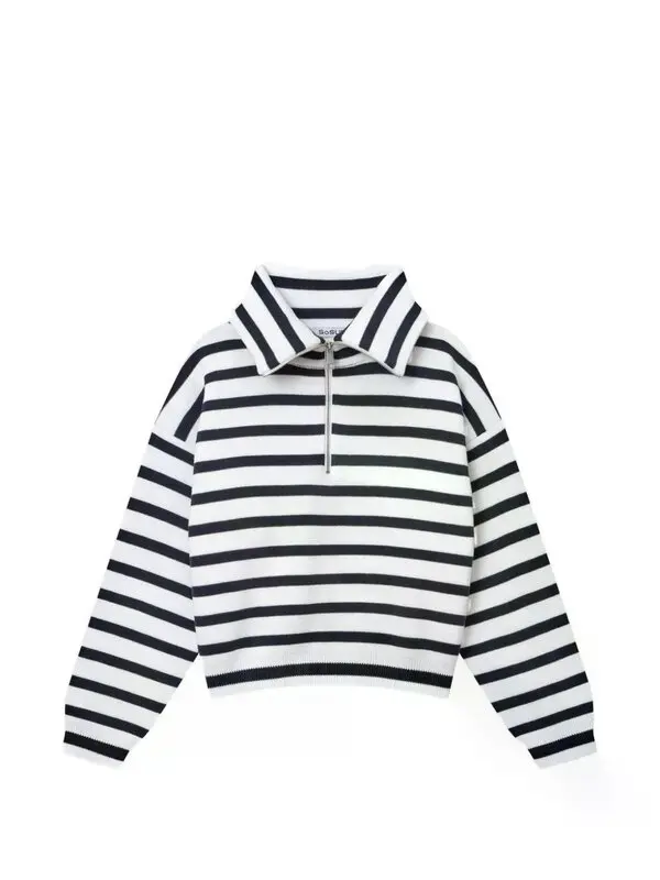 SOSUE Sailor Striped Sweater - White
