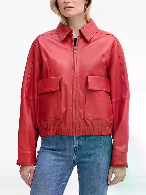 TRUSSARDI Leather Flap Pocket Jacket