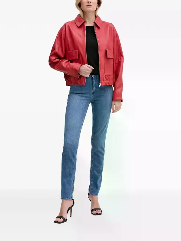 TRUSSARDI Leather Flap Pocket Jacket
