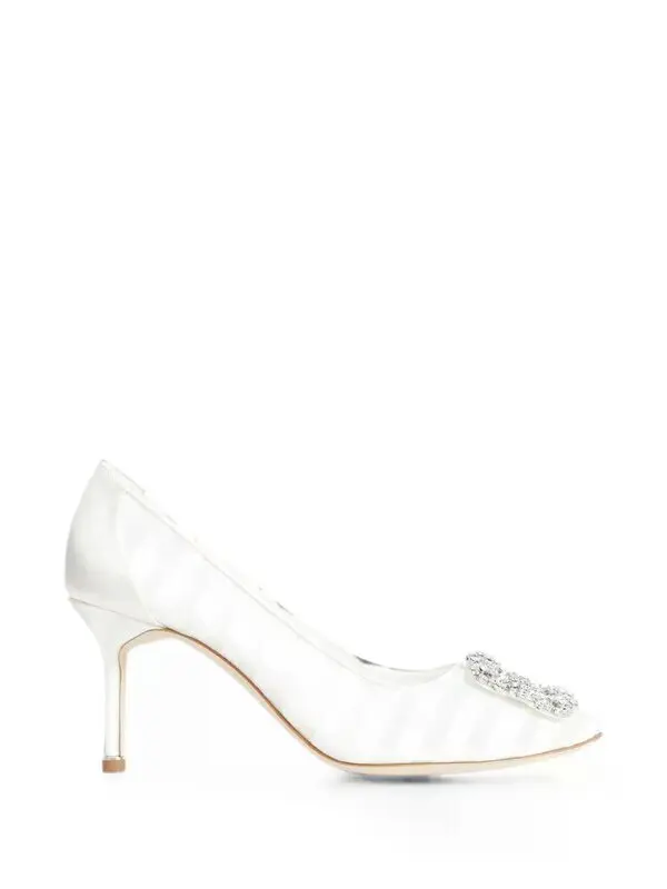 Manolo Blahnik Hangisila Crystal-buckle Pumps